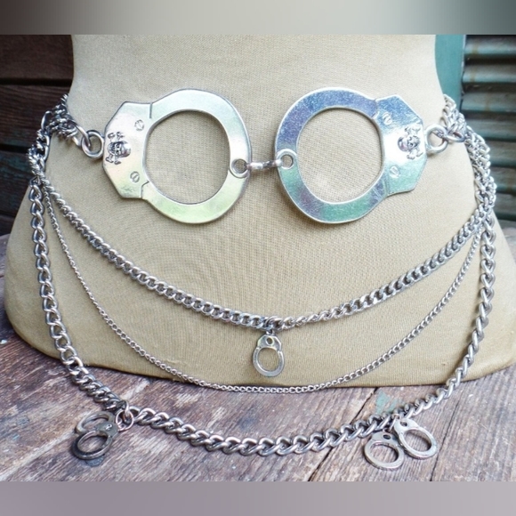 unbranded | Accessories | Silver Chain Belt With Handcuff Design | Poshmark